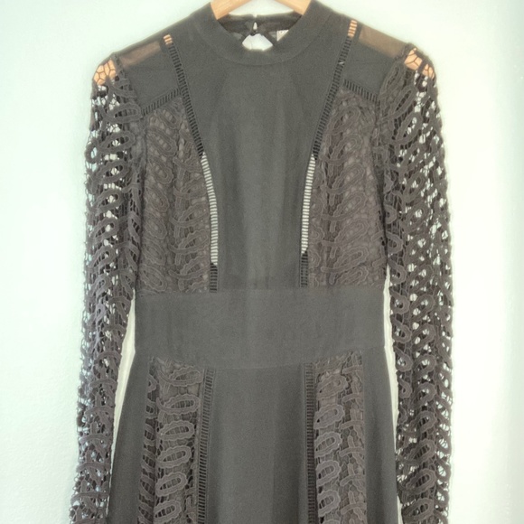 ASOS | Dresses | Asos Premium Lace And Ladder Detail Midi Dress | Poshmark